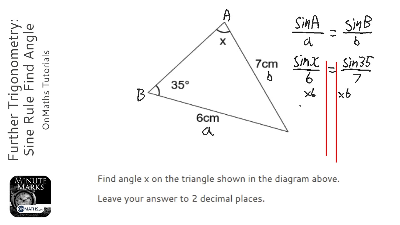 Further Trigonometry Sine Rule Find Angle Grade 7 OnMaths GCSE