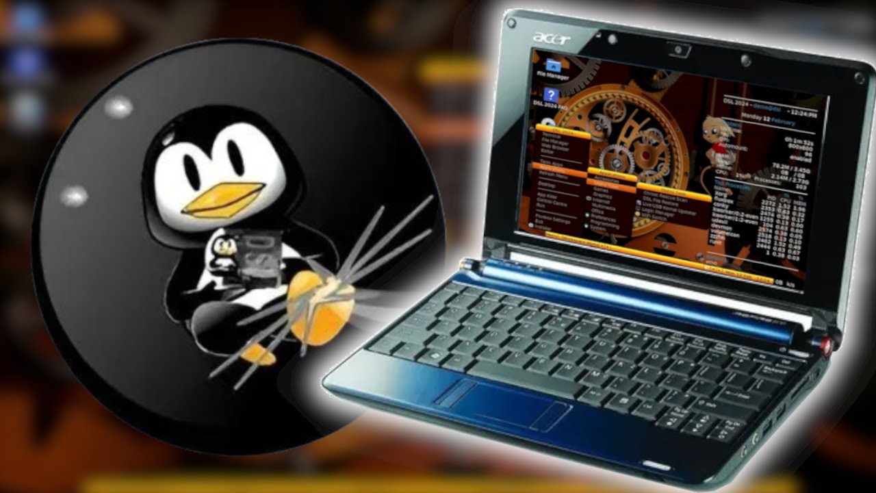 Pruebo Damn Small Linux en un Intel Atom N270 - YouTube