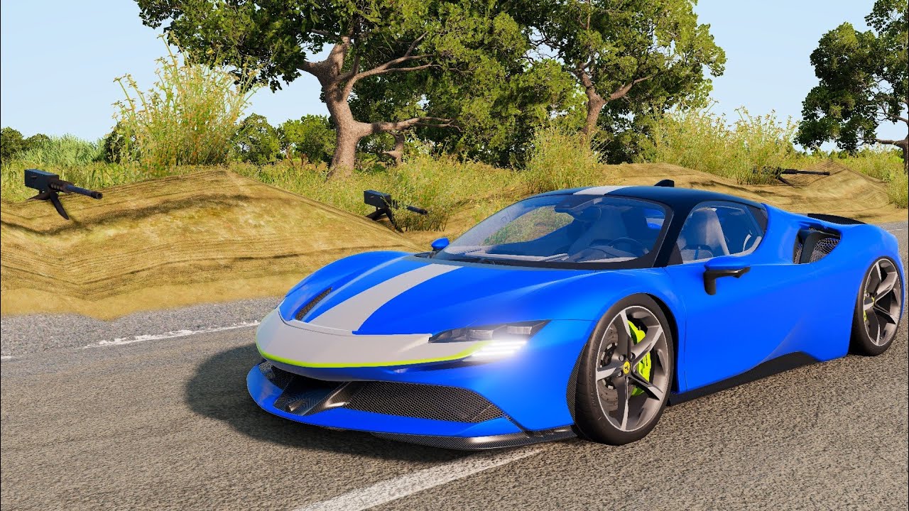 Cars Vs Gun Machine #1 – BeamNG Drive - YouTube