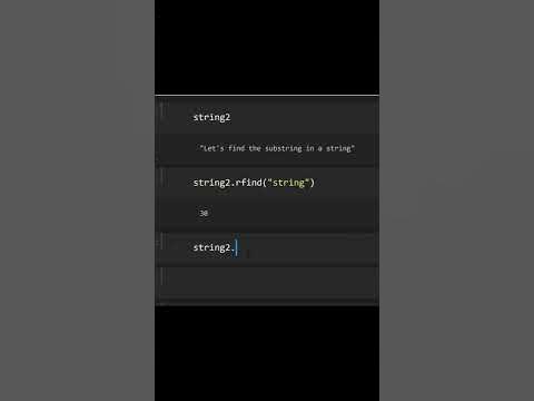 Python: rfind method to find the index of the last occurrence of substring #shorts - YouTube