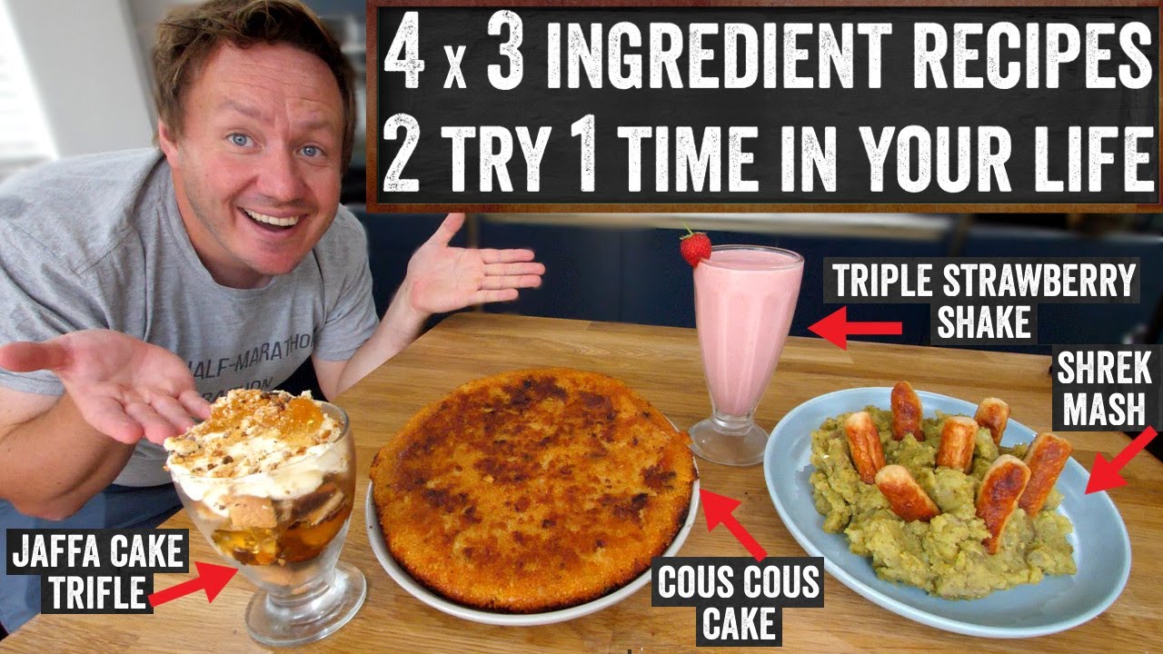 Make a 3 Course Meal & a drink with 3 Ingredients each | inc Couscous ...
