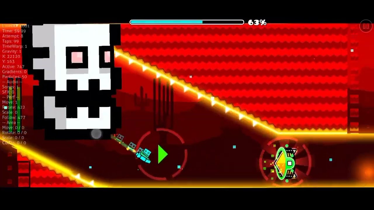 geometry dash first level (press start) - YouTube