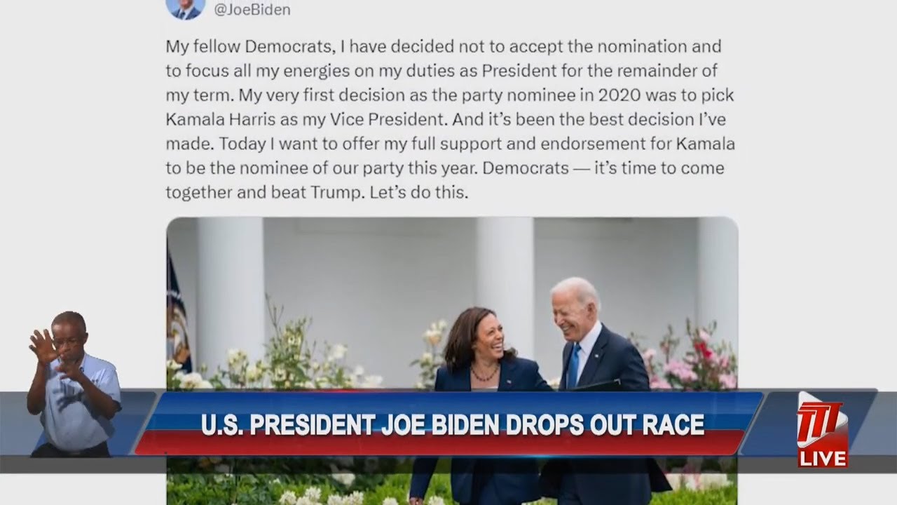 U S President Joe Biden Drops Out - YouTube