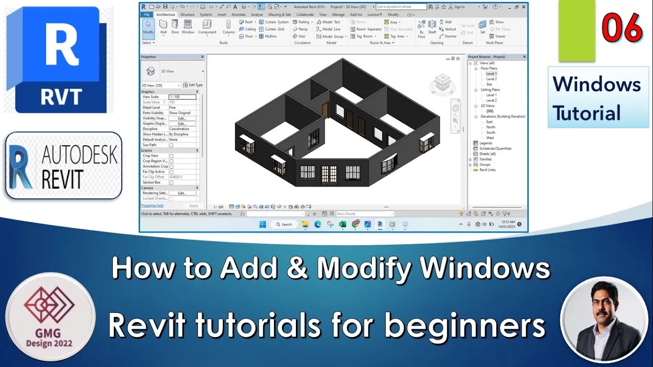 revit architecture | how to add window in revit | windows in revit ...
