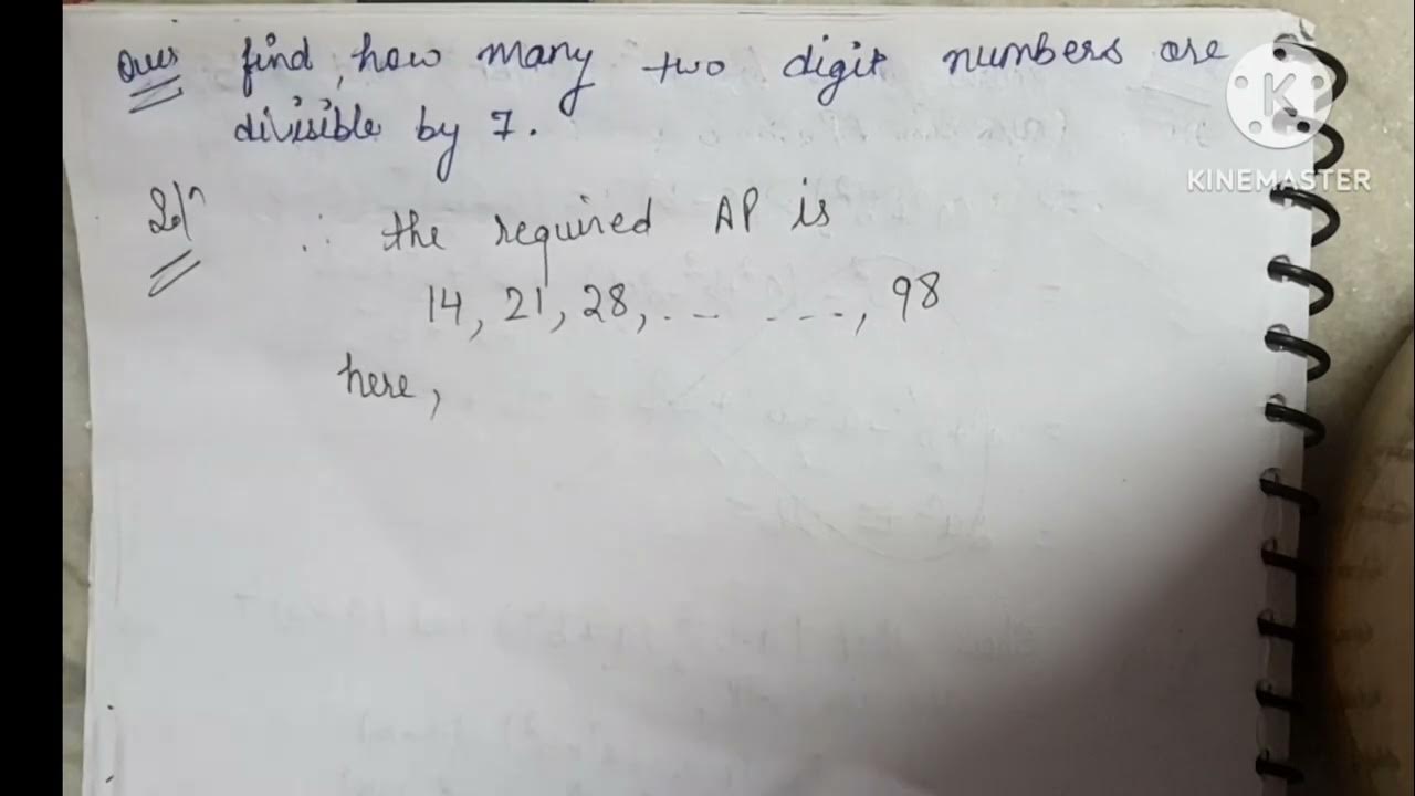 Find how many two digit numbers are divisible by 7. # class10maths # ...
