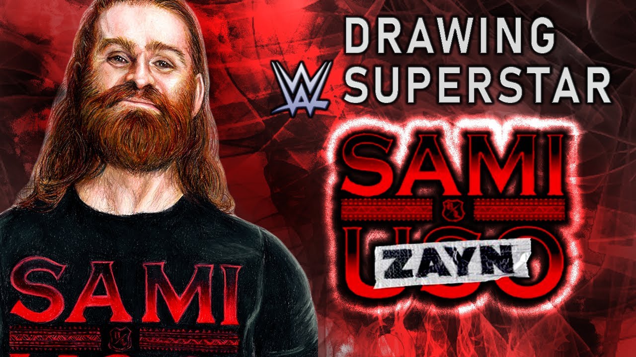 DRAWING WWE SUPERSTAR SAMI ZAYN - YouTube