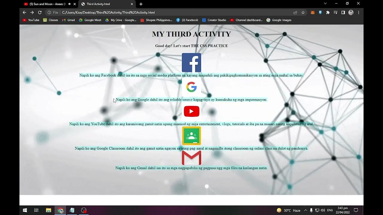 My Third Activity (Integrative, Programming and Technologies) - YouTube