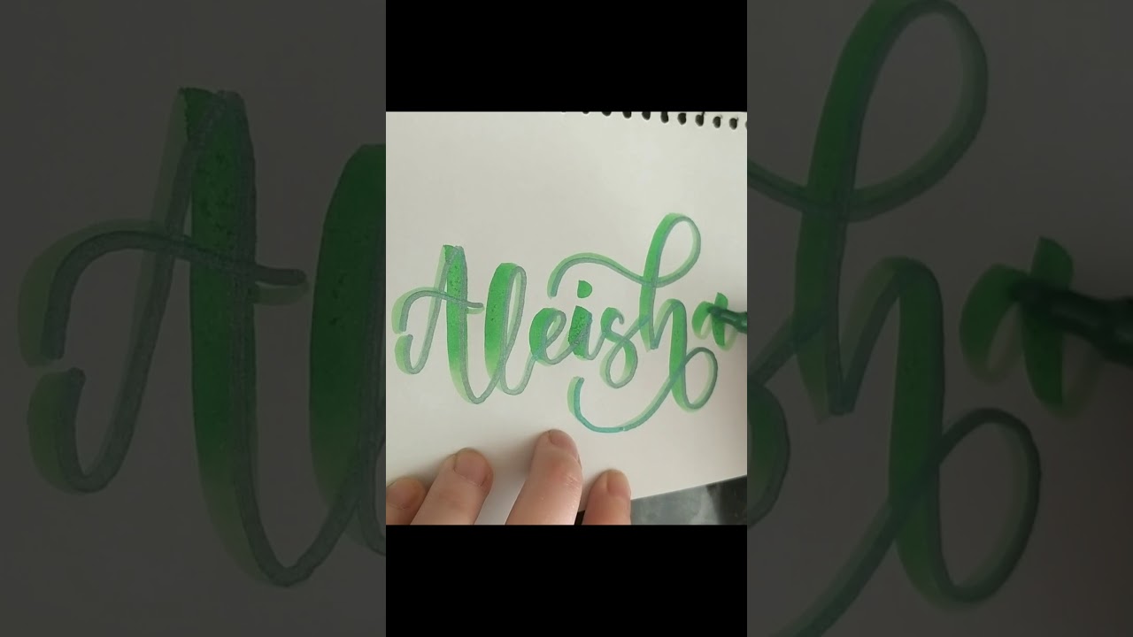 Aleisha - modern calligraphy name - YouTube
