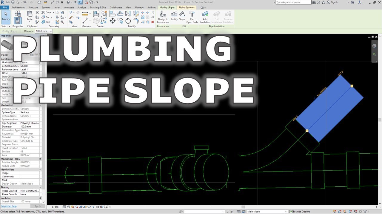 Revit MEP Plumbing Pipe Slope YouTube Revit MEP Plumbing Pipe Slope YouTube