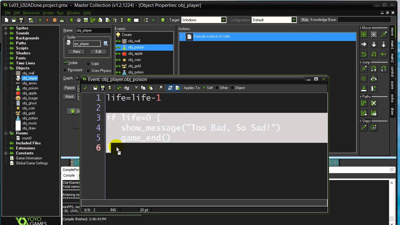 Gpc 03 02 A Gamemaker Variables And Conditions Youtube