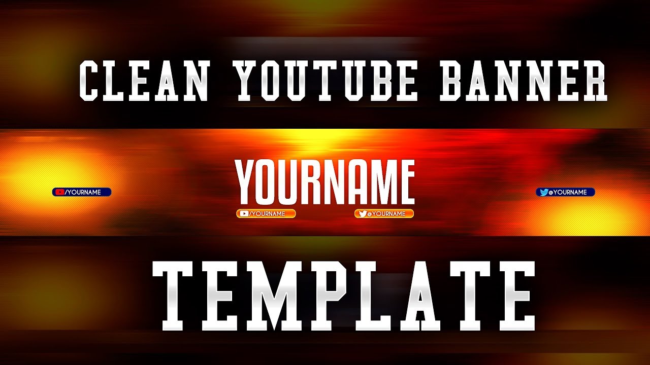 CLEAN YOUTUBE BANNER TEMPLATE | Sandriesoft - YouTube