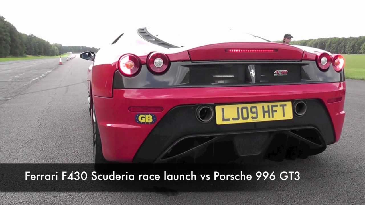 Ferrari F430 Scuderia race launch vs Porsche 996 GT3 - YouTube