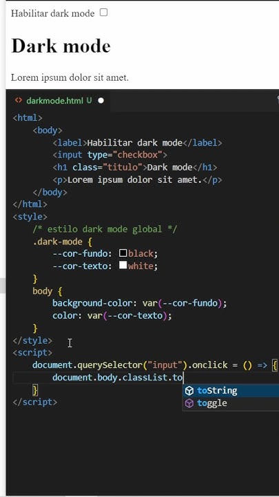 🔵 Dark mode bem simples usando HTML/CSS/JS - YouTube