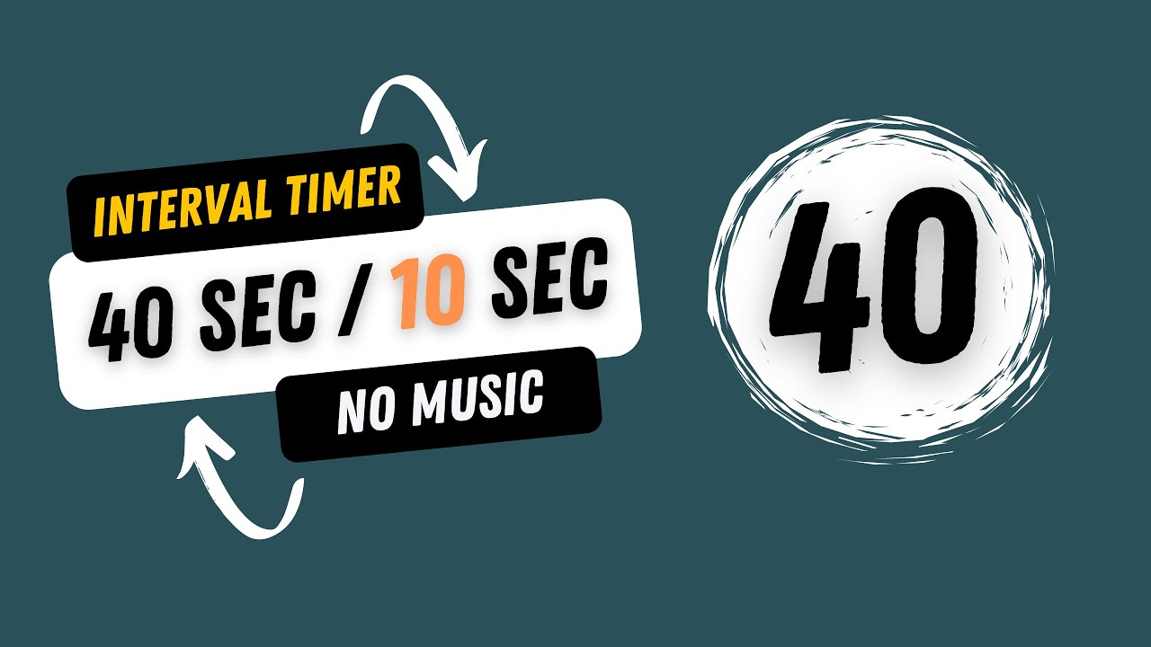 Interval timer 40 second / 10 second rest - YouTube