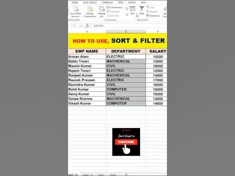 HOW TO USE SORT & FILTER IN MS EXCEL - YouTube
