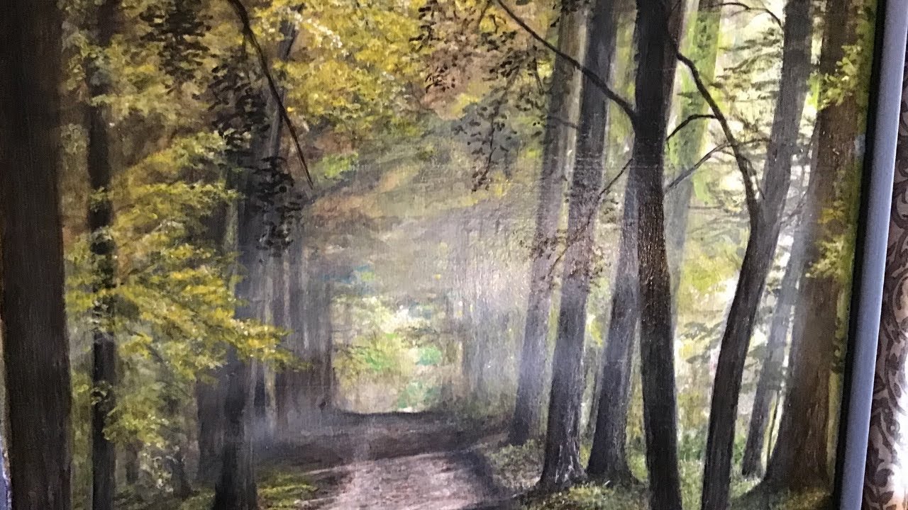 Sunbeam landscape acrylic painting - YouTube