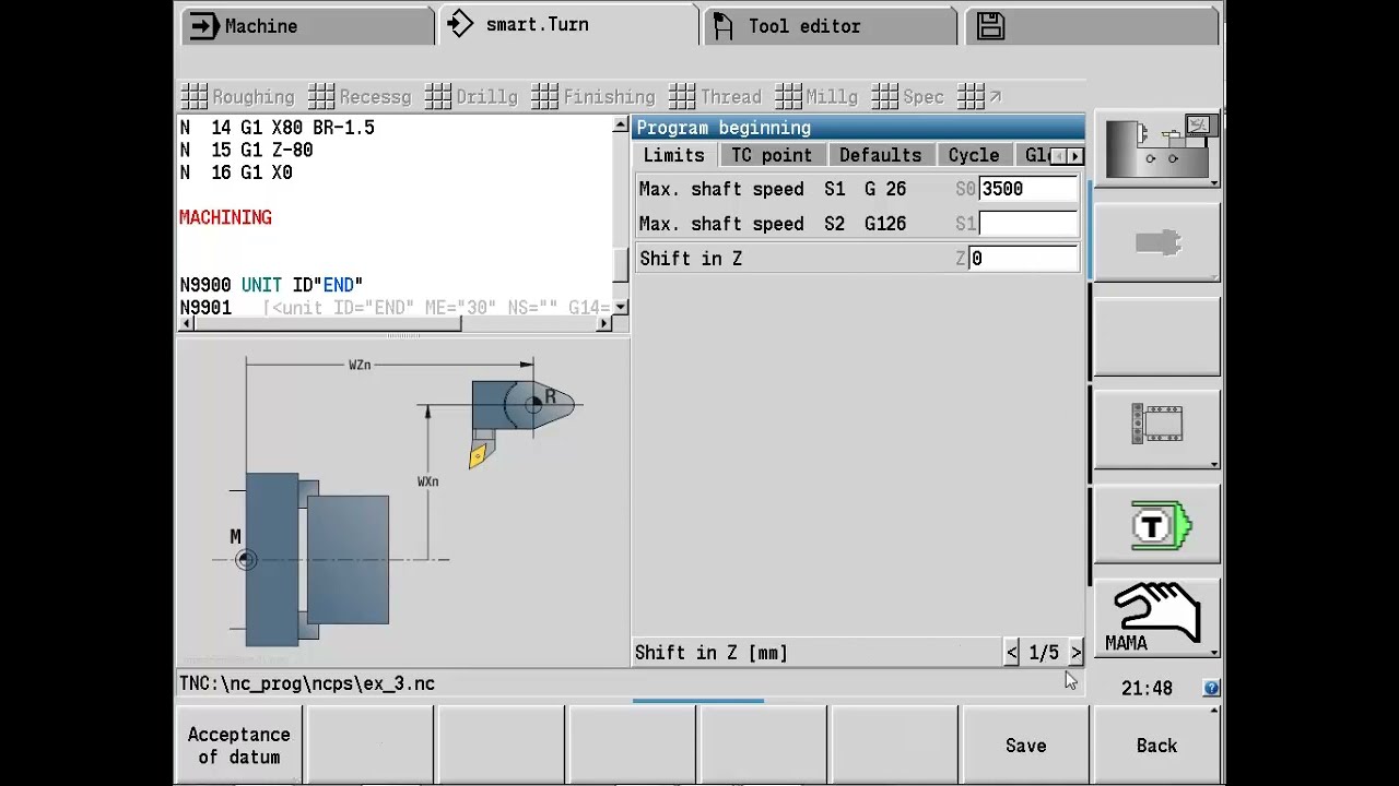 HEIDENHAIN- CNC PILOT- 640- Create Program Begin - Tutorial 3 - YouTube