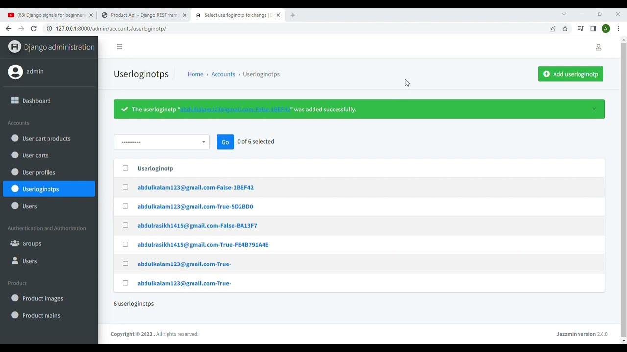 Django admin using jazzmin - YouTube
