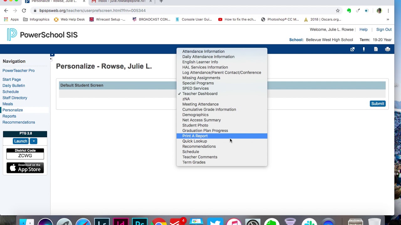 Changing Default Student Screen in PowerSchool - YouTube