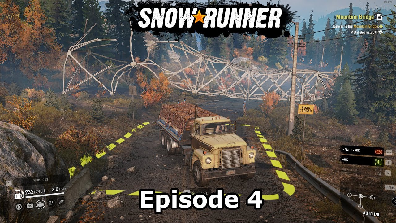 Fallen Powerline & Mountain Bridge | SnowRunner Gameplay | Episode 4 ...