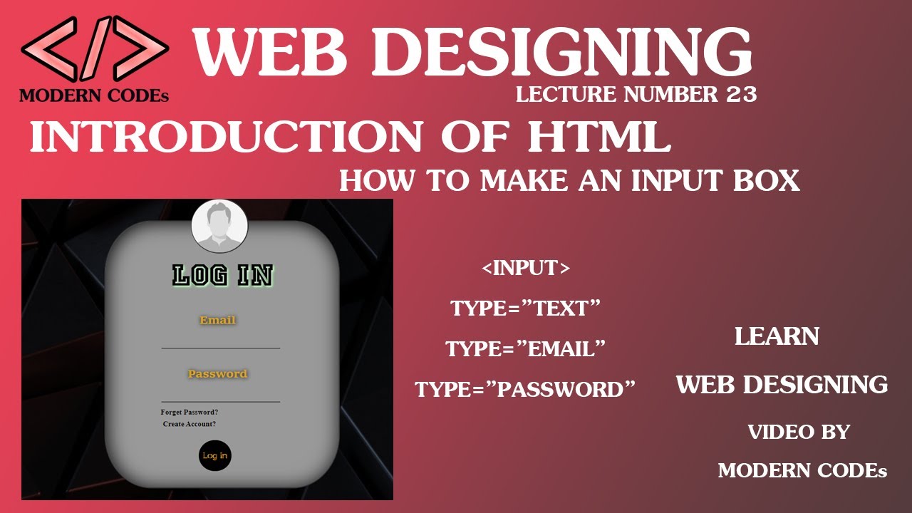 Web Designing Lecture No 23 In Urdu Hindi 2020 How To Make Input Box web-designing-lecture-no-23-in-urdu-hindi-2020-how-to-make-input-box