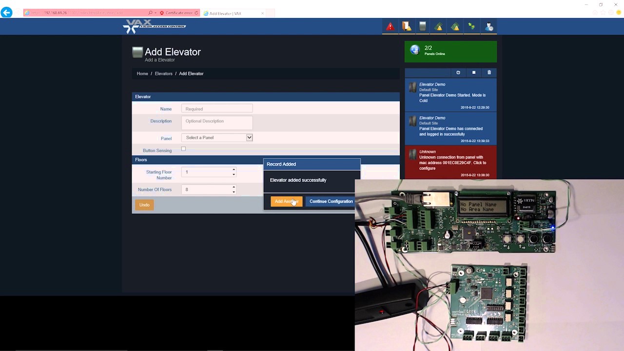 Vicon's VAX: Adding and Configuring Elevator Panels - YouTube