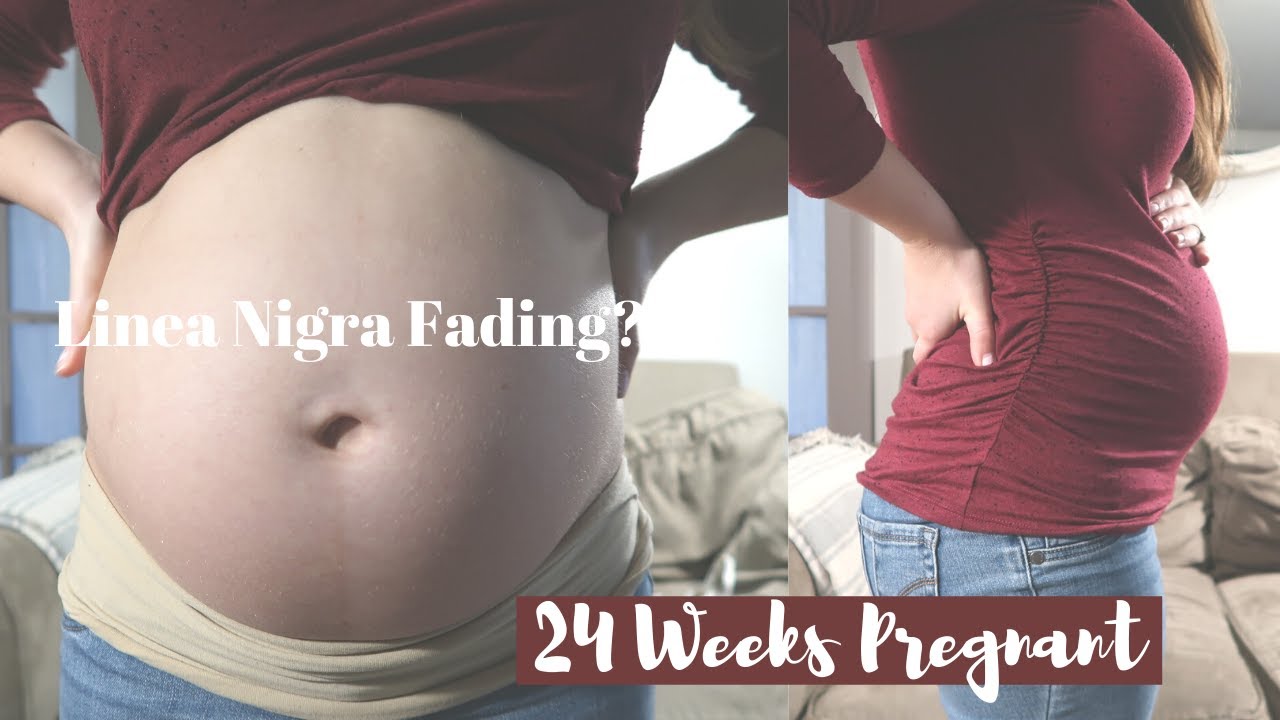 LINEA NIGRA FADING? 24 Week Pregnancy Update - YouTube