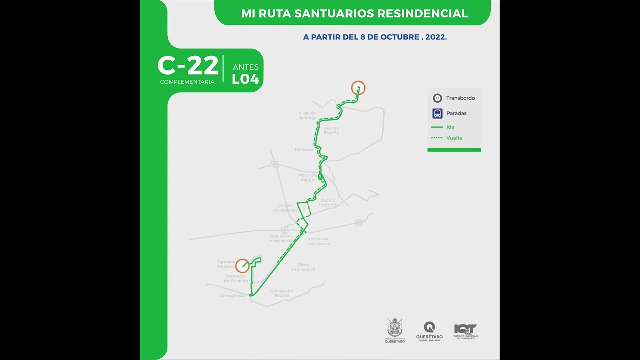 Conoce la Ruta C-22 (antes L-04), de Santuarios Residencial a El Penal ...