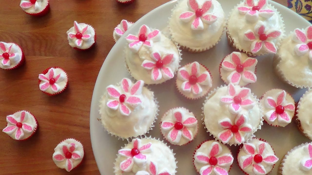 Cupcakes con flores! - YouTube