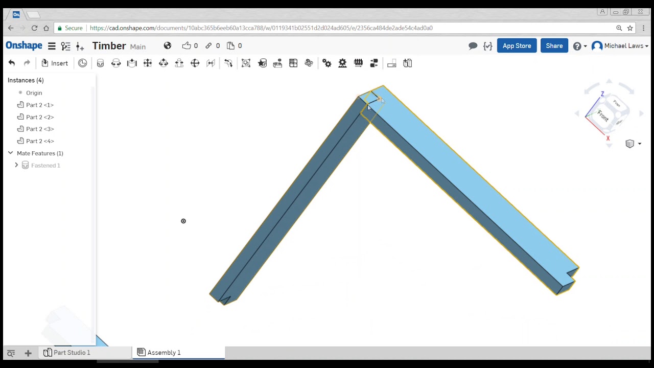 OnShape: Timber Design Part 3: Assembling Pieces - YouTube