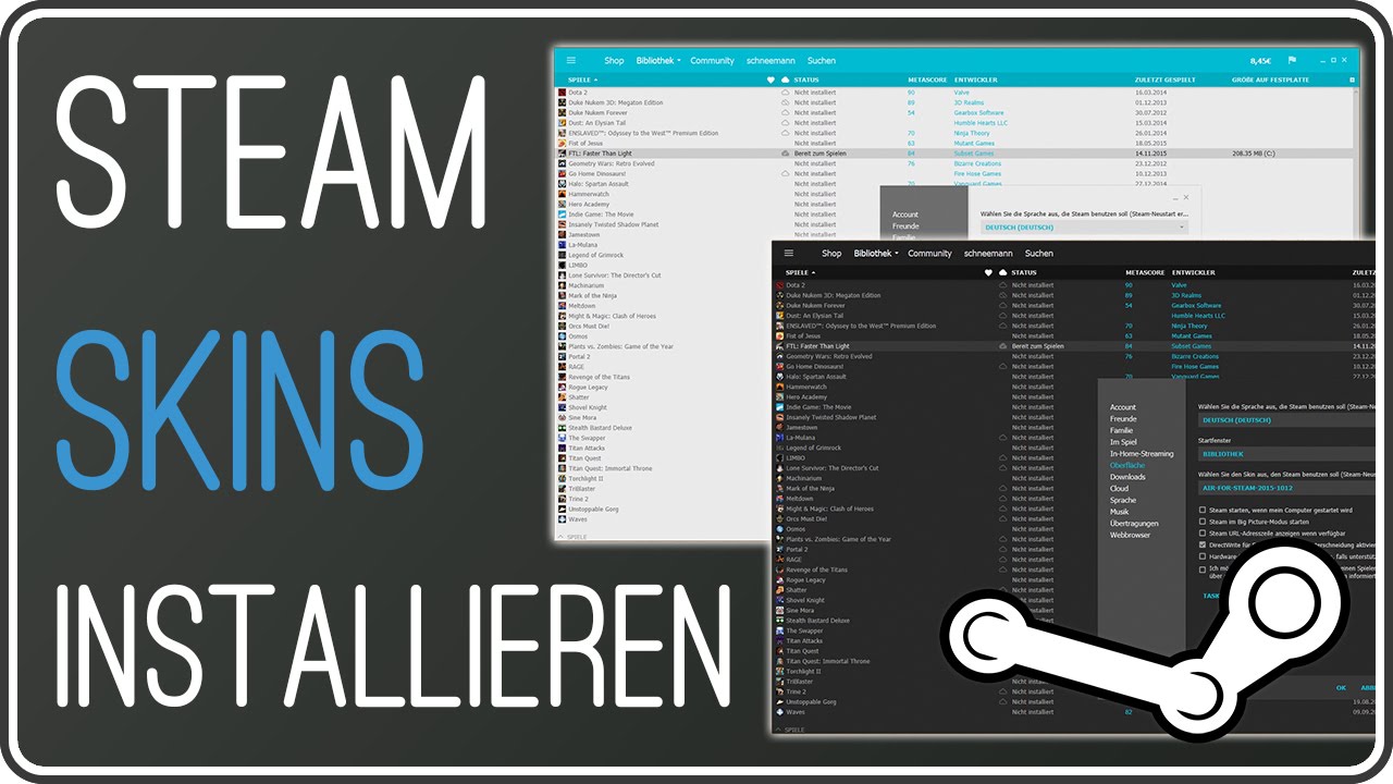 STEAM SKINS INSTALLIEREN | Aussehen und Farbe von Steam anpassen | AIR ...