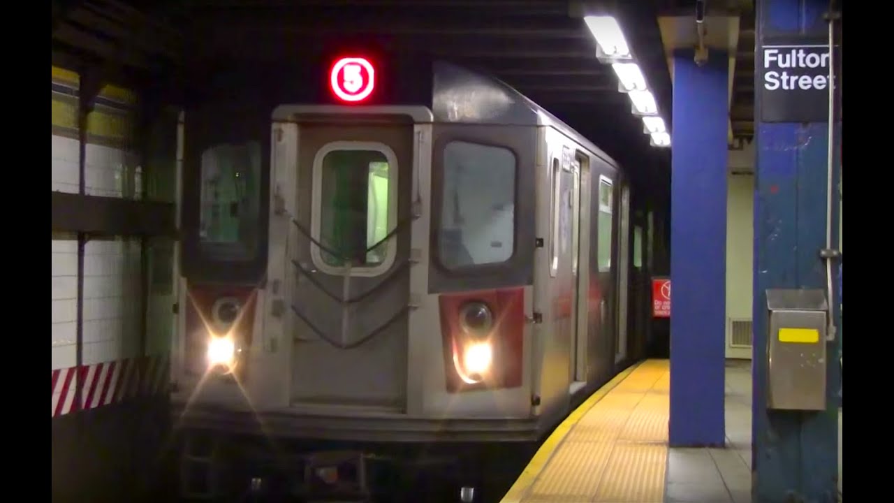 ᴴᴰ R142 5 Train via the 2 Line Action in Lower Manhattan - YouTube