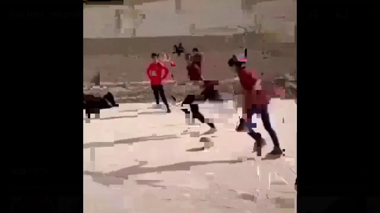 Guy runs into pole - YouTube