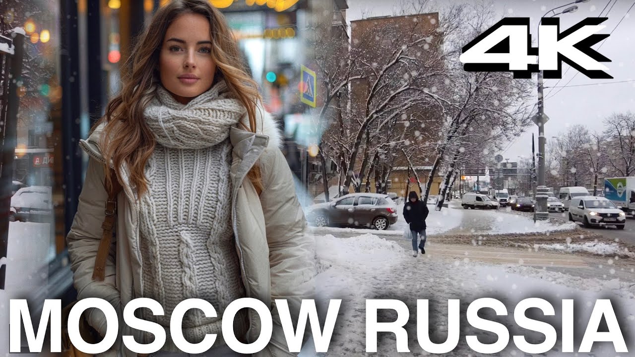 Moscow 4K Walks | Russia | Snowing in Winter - YouTube