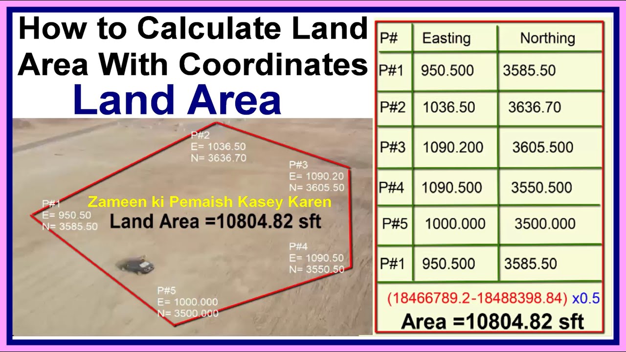 How to Calculate Land Area With Coordinates. | Land Area| - YouTube