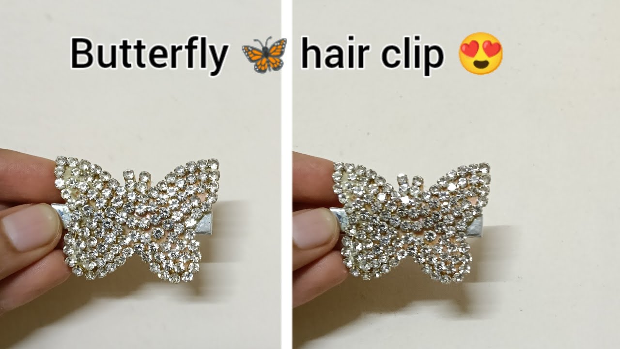 How to make butterfly 🦋 hair clip| Diy butterfly hair clip| Hair clip ...