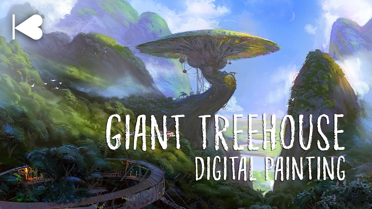 Giant Treehouse | Digital Painting (timelapse) - YouTube