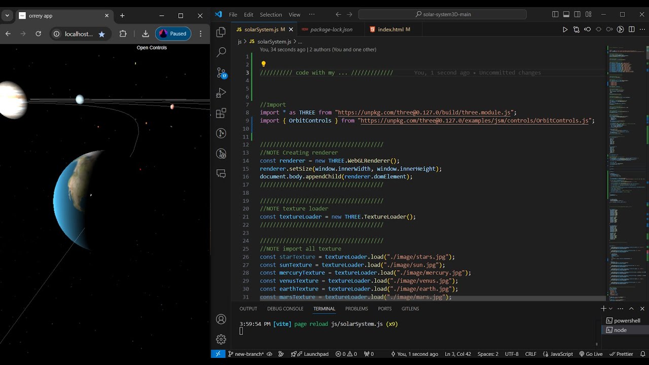 how to create orrery webApp explore solar-system by threeJs -V2 for ...