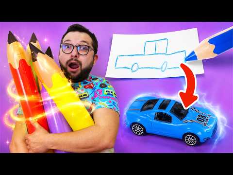 🚗 Araba Resimleri Çizip Gerçeğe Dönüştürüyoruz! | Çocuklar İçin Araba Oyunları 🚙🎨