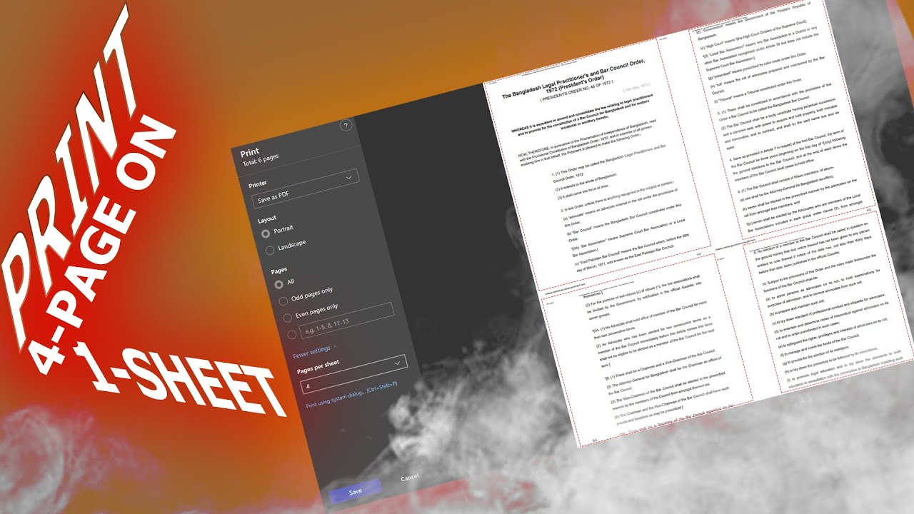 How you can printout four pages on one sheet of paper and save money ...