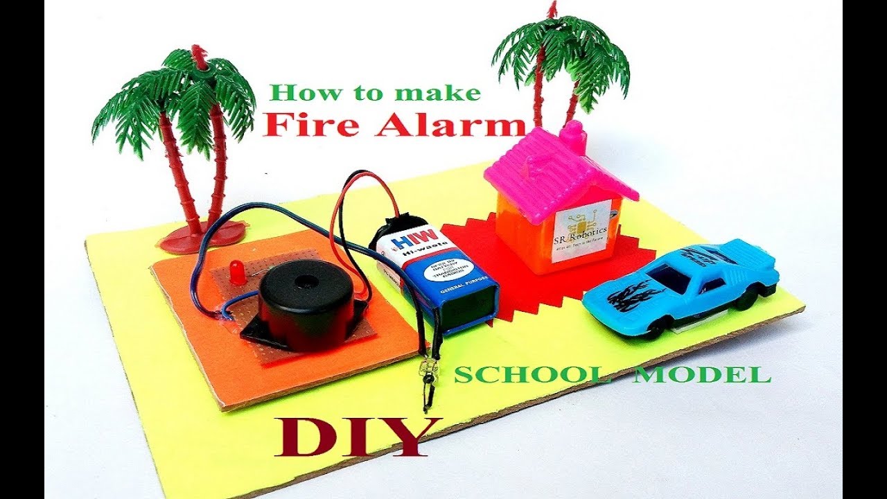 How To Make Fire Alarm School model - YouTube