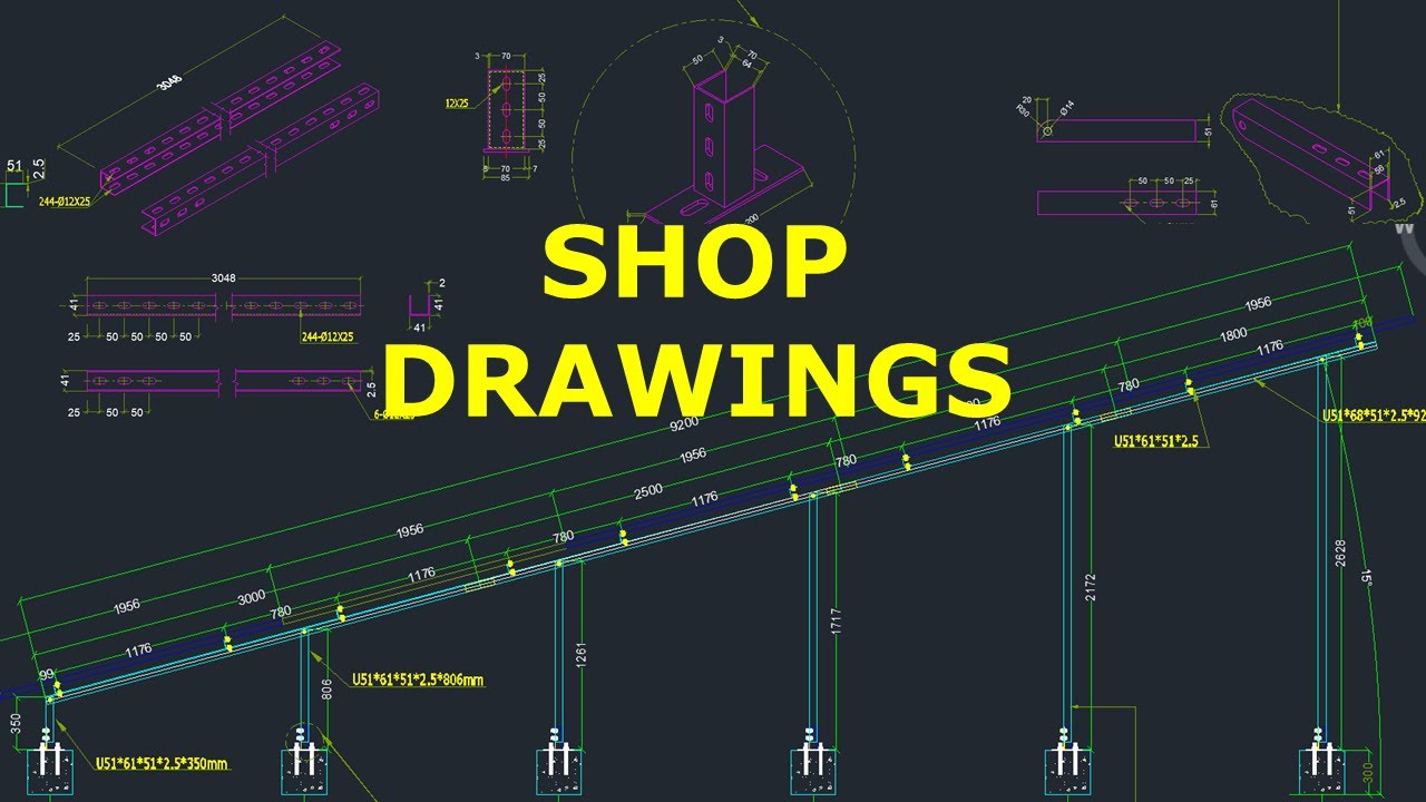 Shop Drawings Step by Step | Solar Structure 2D Production Drawing in ...