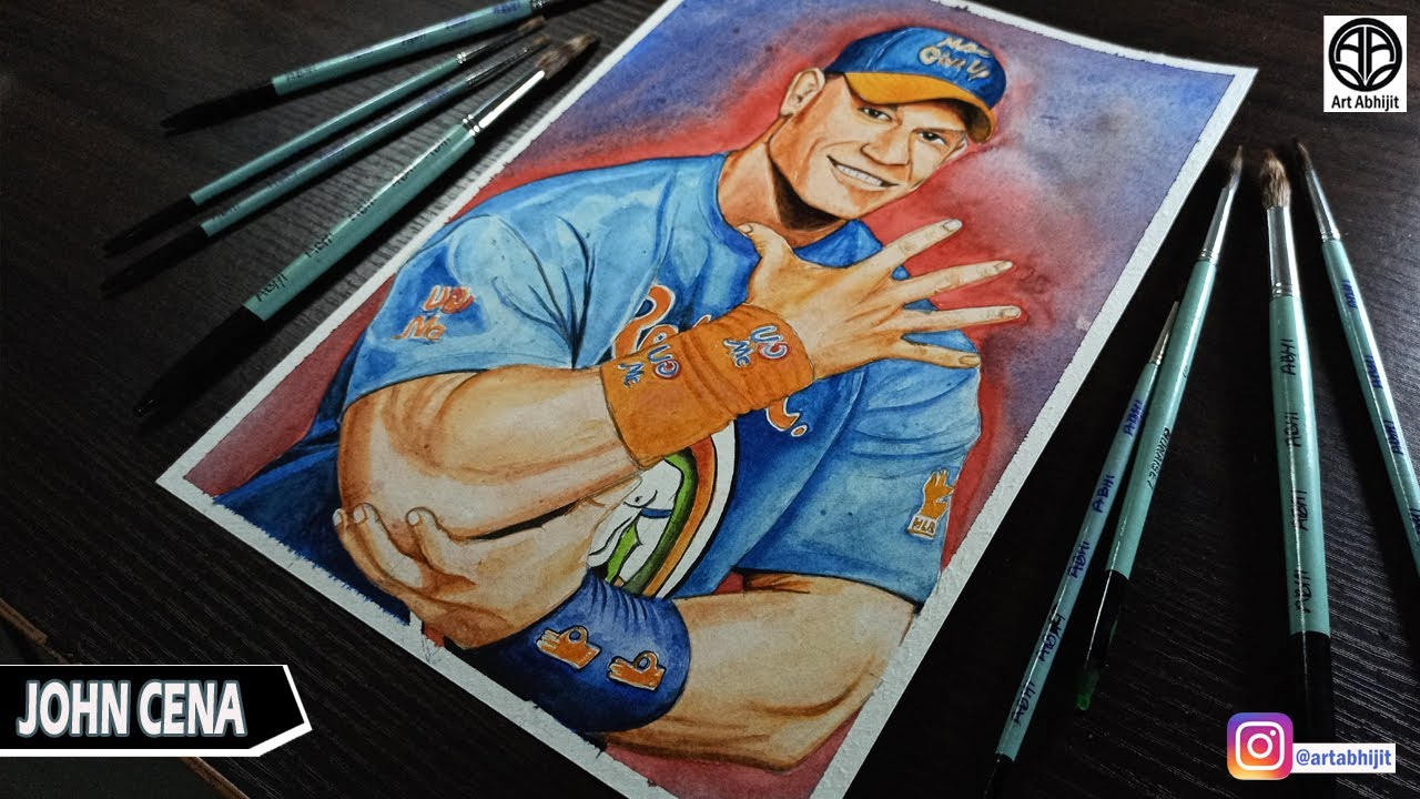 How to draw John Cena || John Cena watercolor painting || John Cena ...