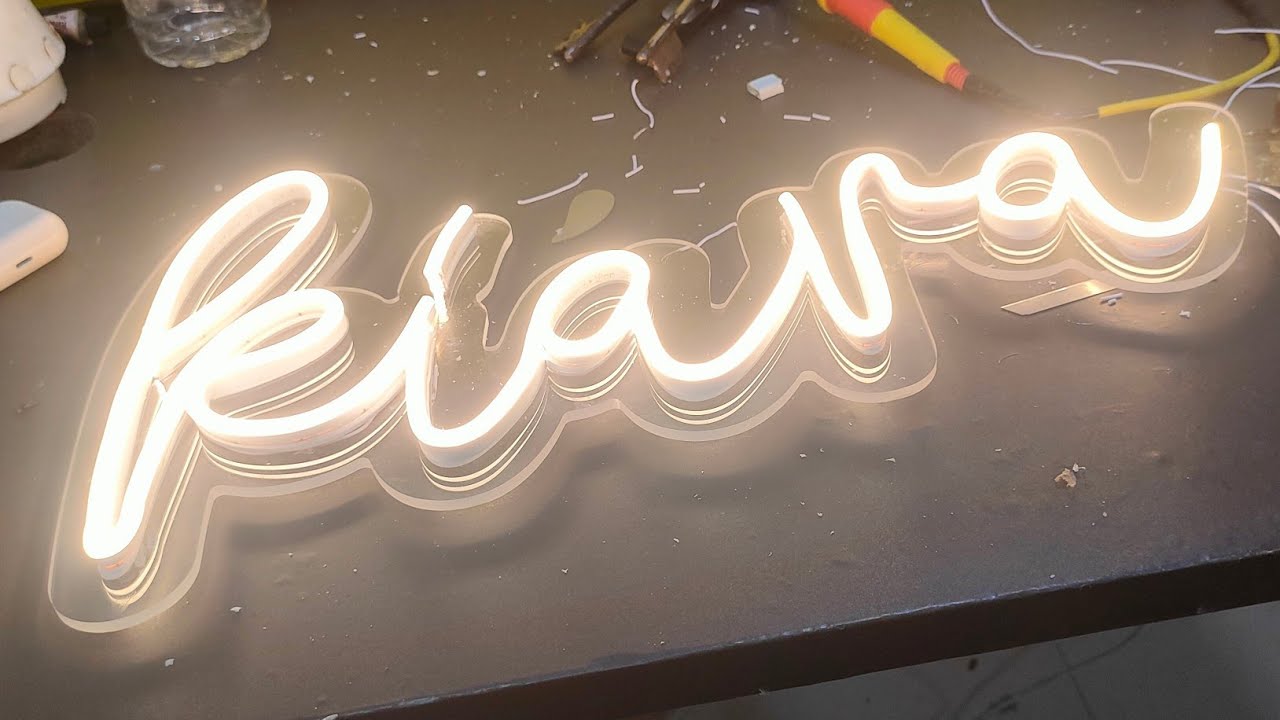 acrylic neonLED sign board kaise banaen/ how to make acrylic neon sign ...