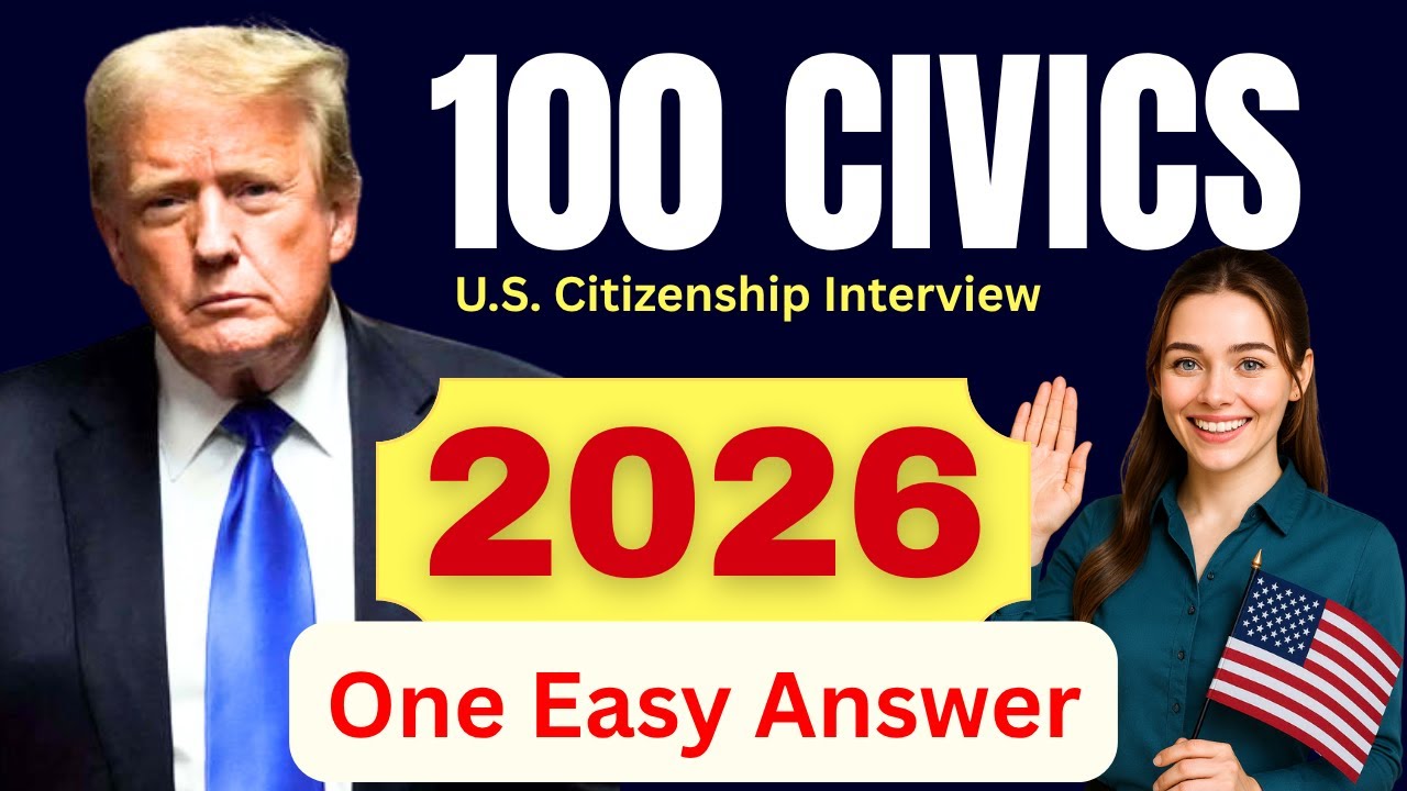 2026 (EASY Answer) USCIS Official 100 Civics Questions & Answers for U ...