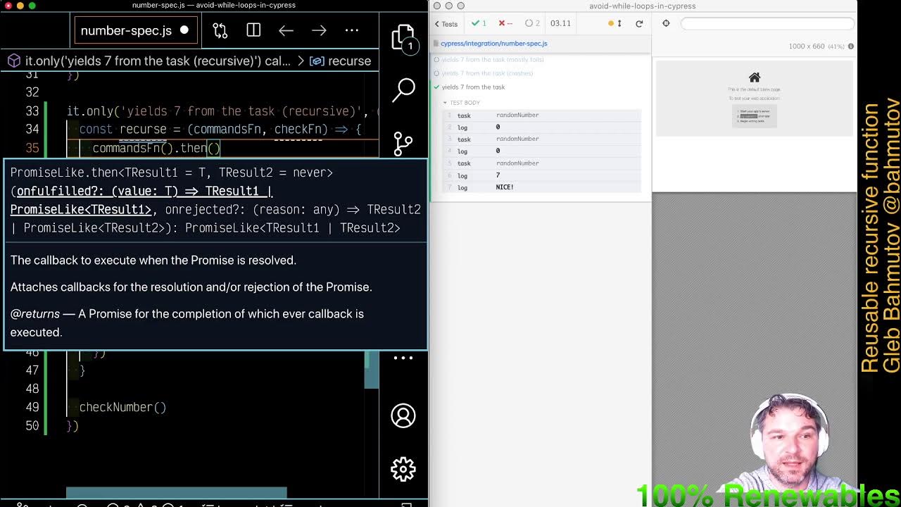 (2 of 7) Reusable recursive function to running Cypress commands - YouTube