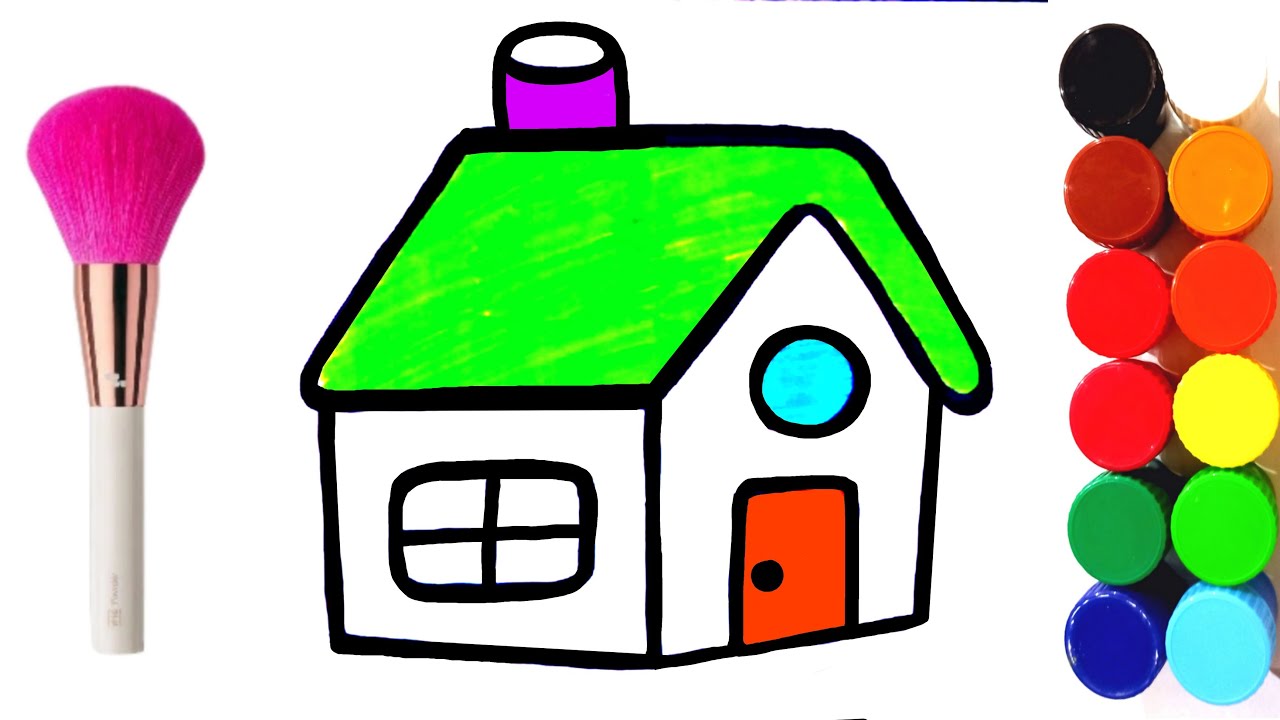 How to Draw House for Kids | House Drawing | Draw House | Drawing for ...
