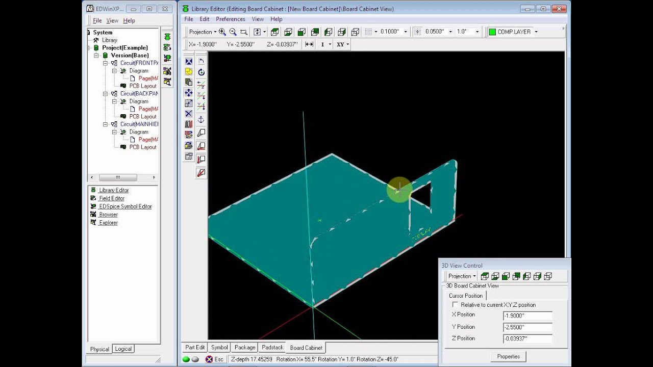 Creating board cabinet EDWinXP : Tutorial - YouTube