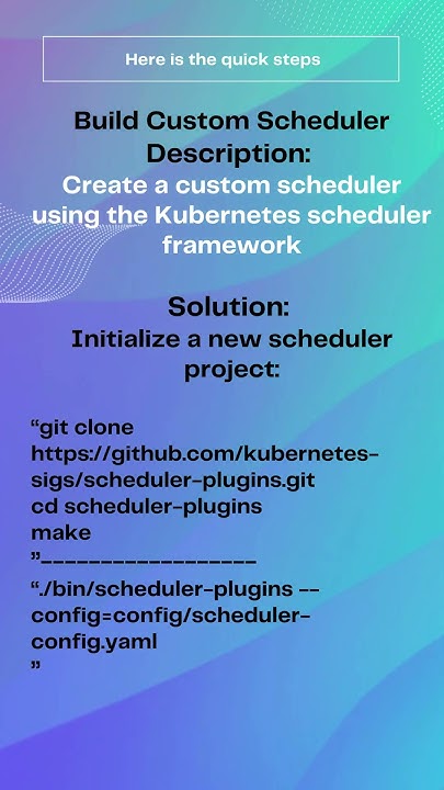 Kubernetes Custom Scheduler - YouTube