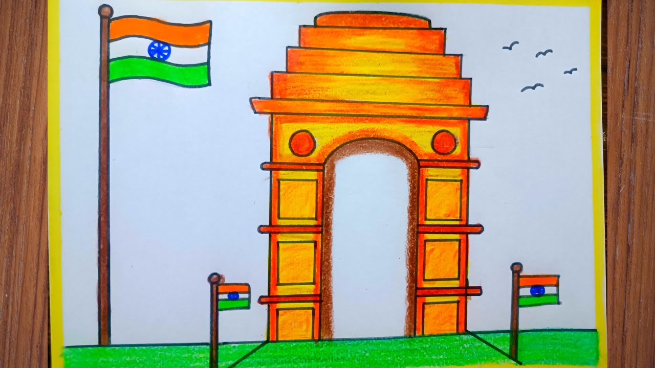 #Republic day drawing very easy #26 January scenery drawing easy for ...